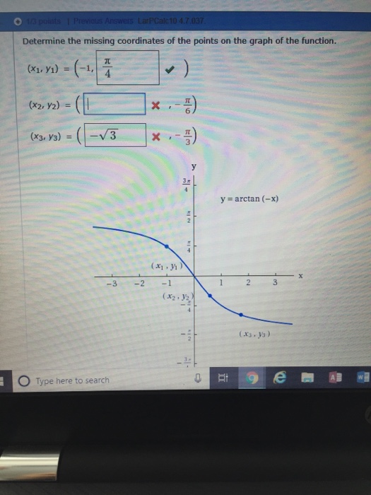 Solved Determine The Missing Coordinates Of The Points On