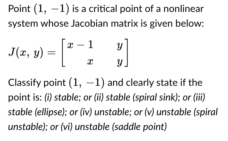 Solved The Following Is A Nonlinear System Of Odes