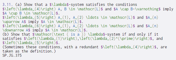 Solved 3.11. (a) Show that a $\lambda$-system satisfies the | Chegg.com