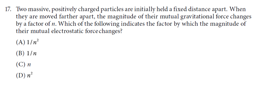 Solved 17. Two massive, positively charged particles are | Chegg.com