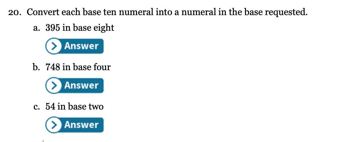 Solved Write a base four numeral for the following set of | Chegg.com