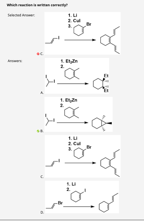 Which reaction is written correctly? Selected Answer: | Chegg.com