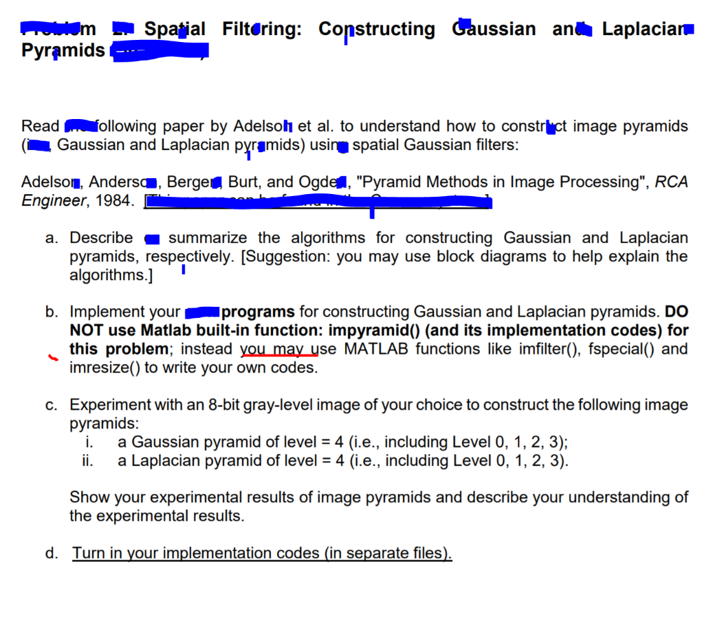 olm Spatial Filtöring: Constructing Gaussian and | Chegg.com