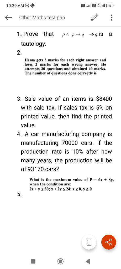 Solved 1. Prove that p ^ p -> q -> q is a tautology | Chegg.com
