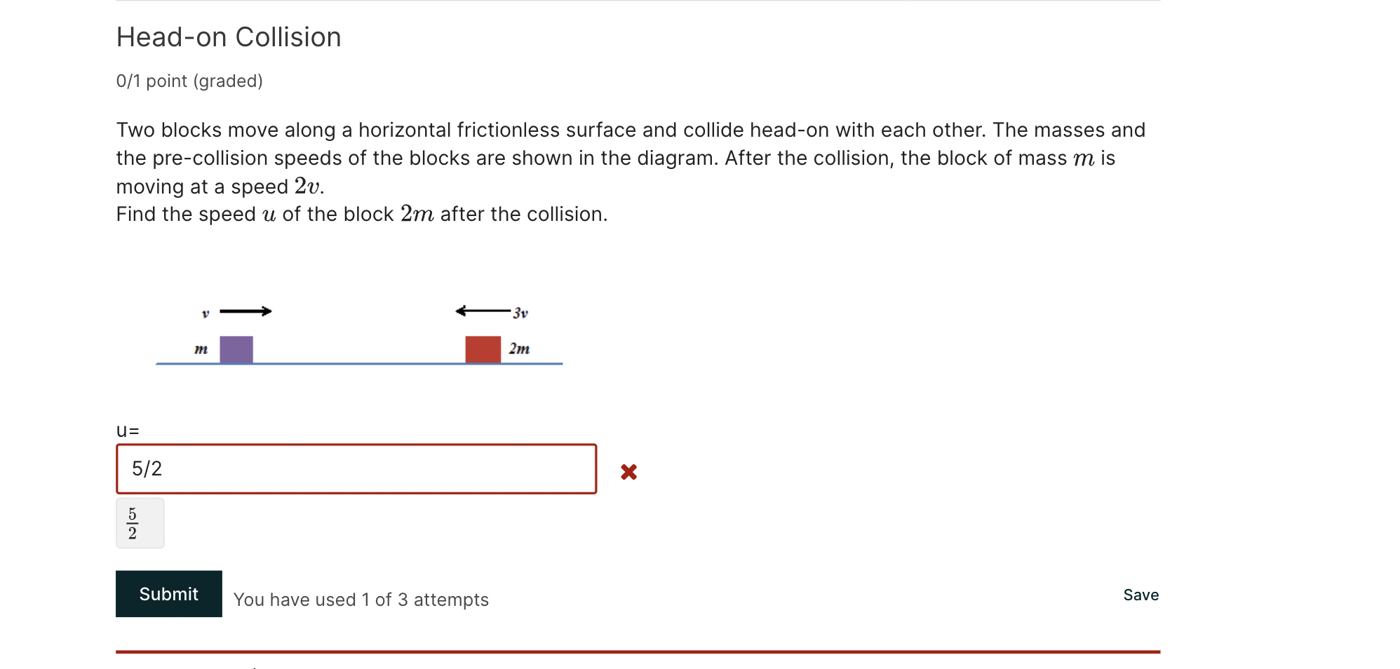 Solved Two blocks move along a horizontal frictionless | Chegg.com