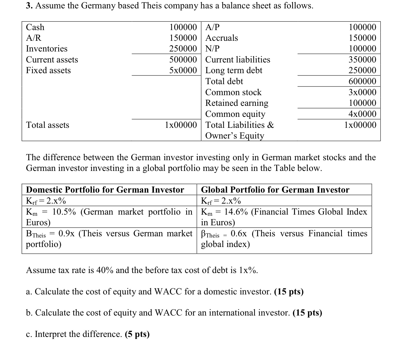 3. Assume the Germany based Theis company has a | Chegg.com