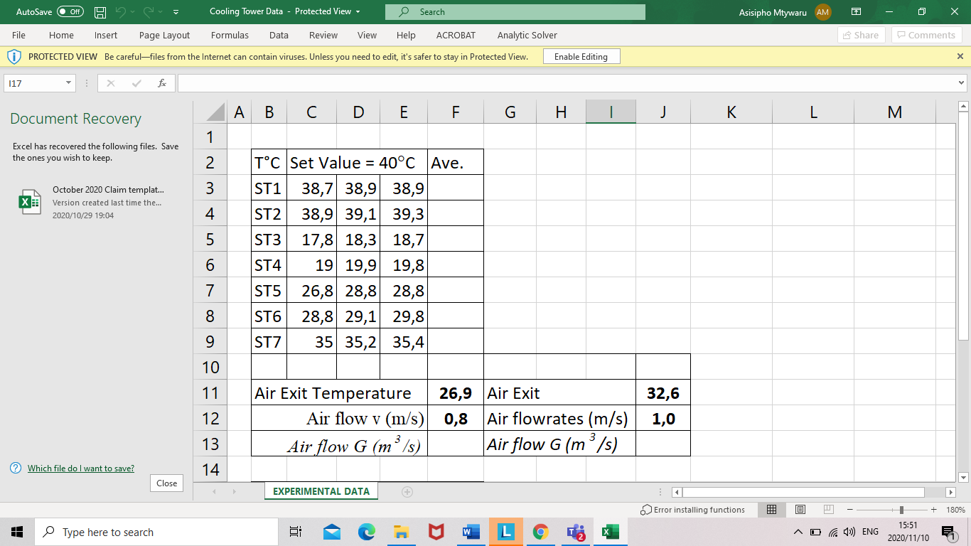Solved AutoSave HI Cooling Tower - Compatibility Mode - Word | Chegg.com