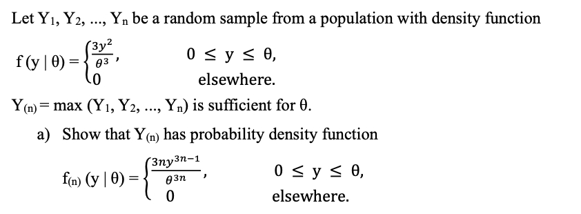 Solved Let Y1, Y2, ..., Yn be a random sample from a | Chegg.com