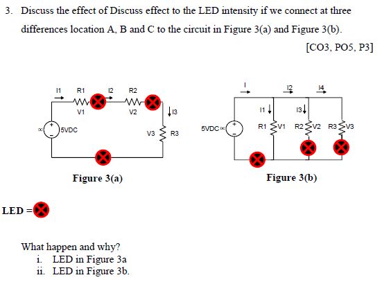 Solved 3. Discuss the effect of Discuss effect to the LED | Chegg.com