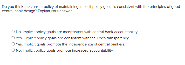 Solved Do you think the current policy of maintaining | Chegg.com