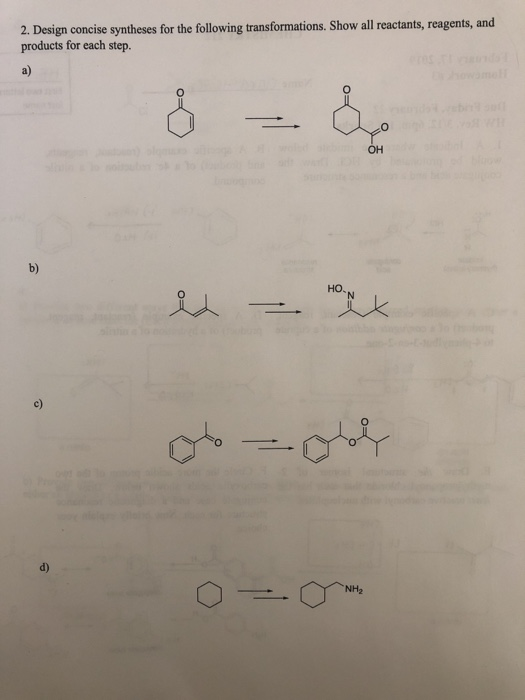 Solved 2. Design concise syntheses for the following | Chegg.com