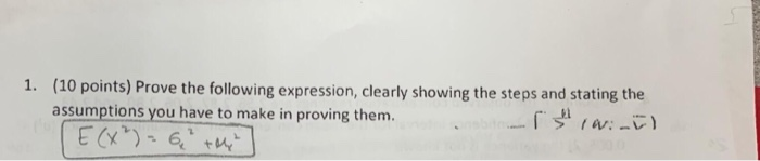Solved (10 points) Prove the following expression, clearly | Chegg.com