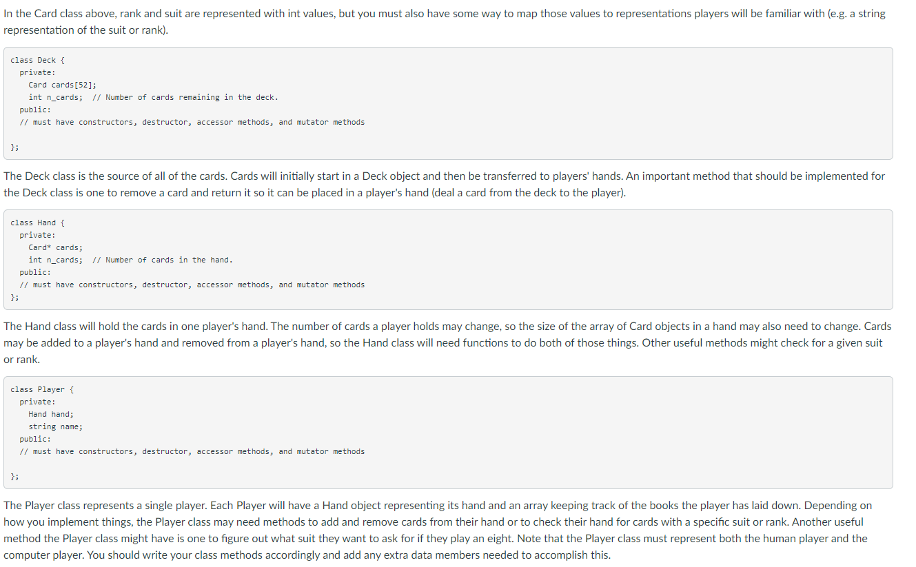 Solved Crazy Eights For this assignment, you will write a | Chegg.com