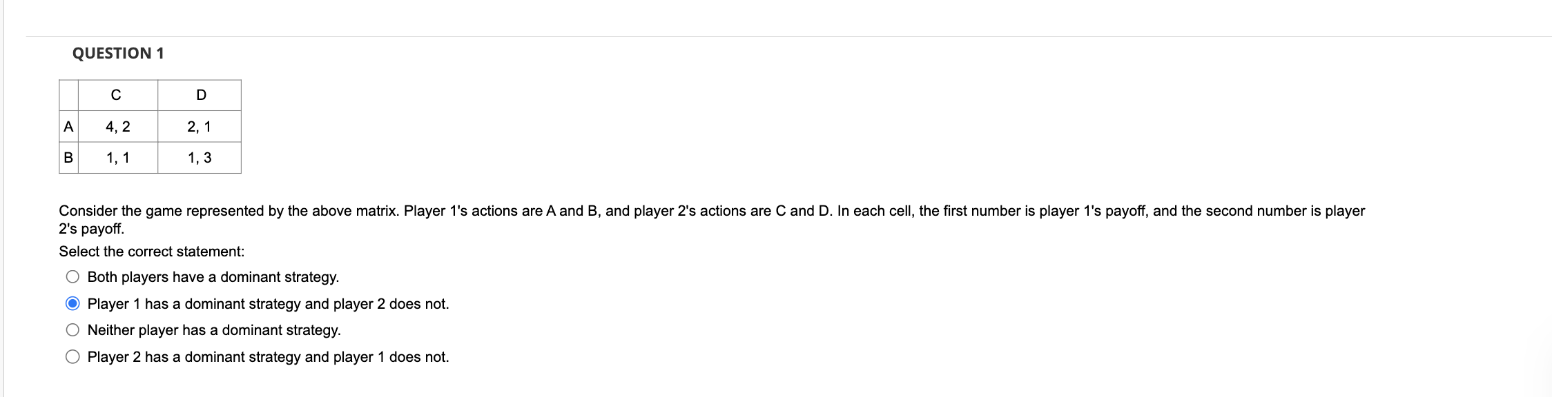Solved QUESTION 1 Consider the game represented by the above | Chegg.com