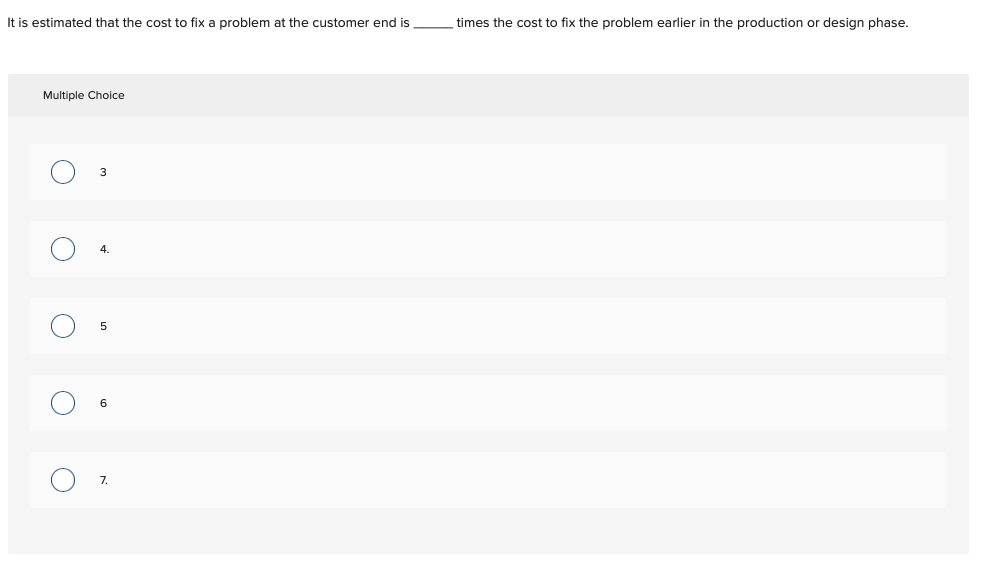 Solved It is estimated that the cost to fix a problem at the | Chegg.com