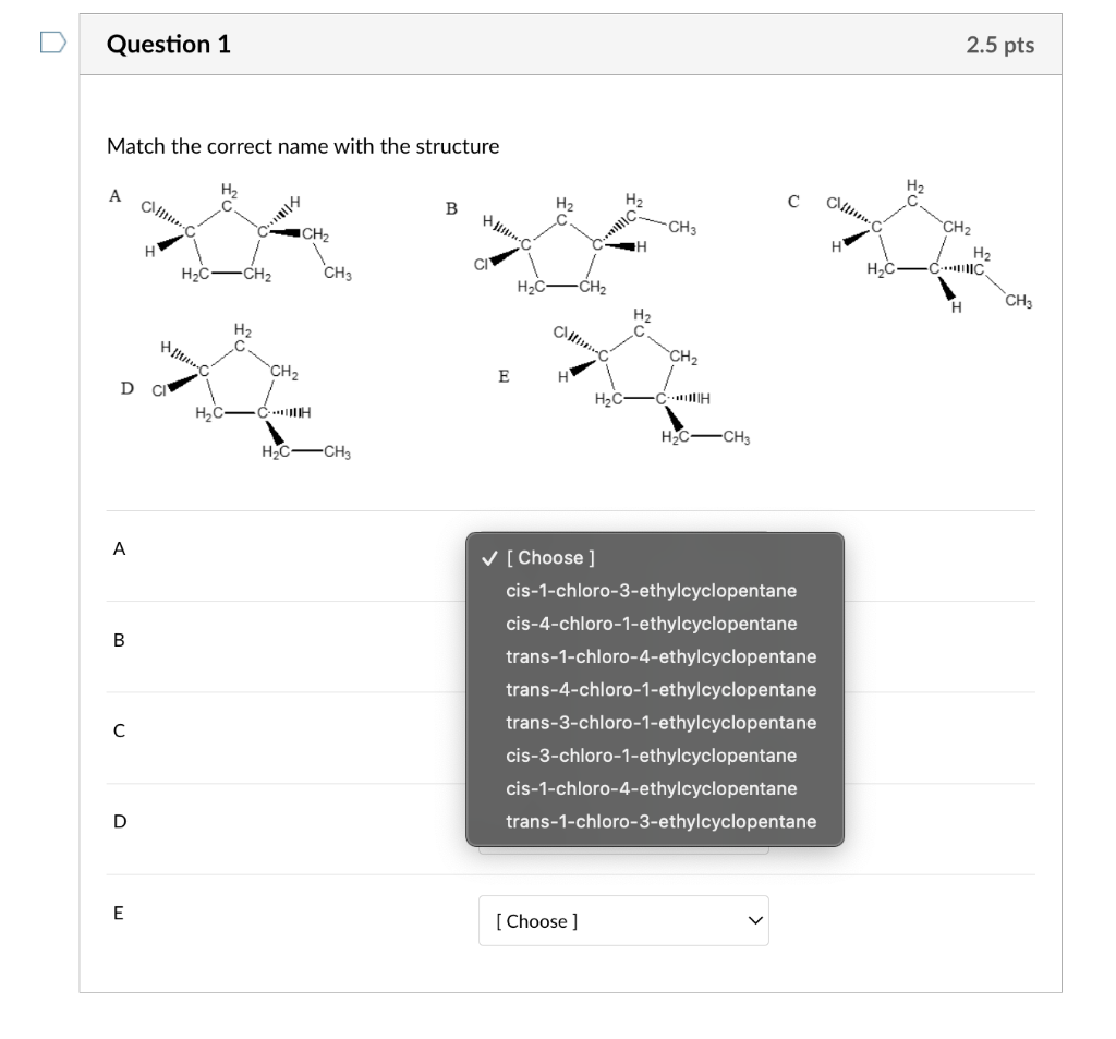 Solved Question 1 2.5 pts Match the correct name with the | Chegg.com