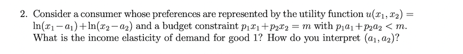 Solved 2. Consider a consumer whose preferences are | Chegg.com
