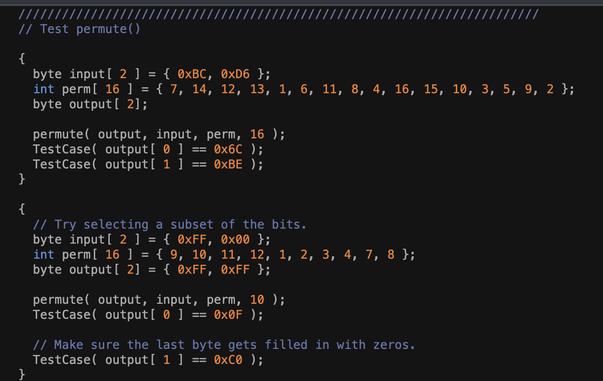 Solved I need help coding this method:void permute( byte | Chegg.com