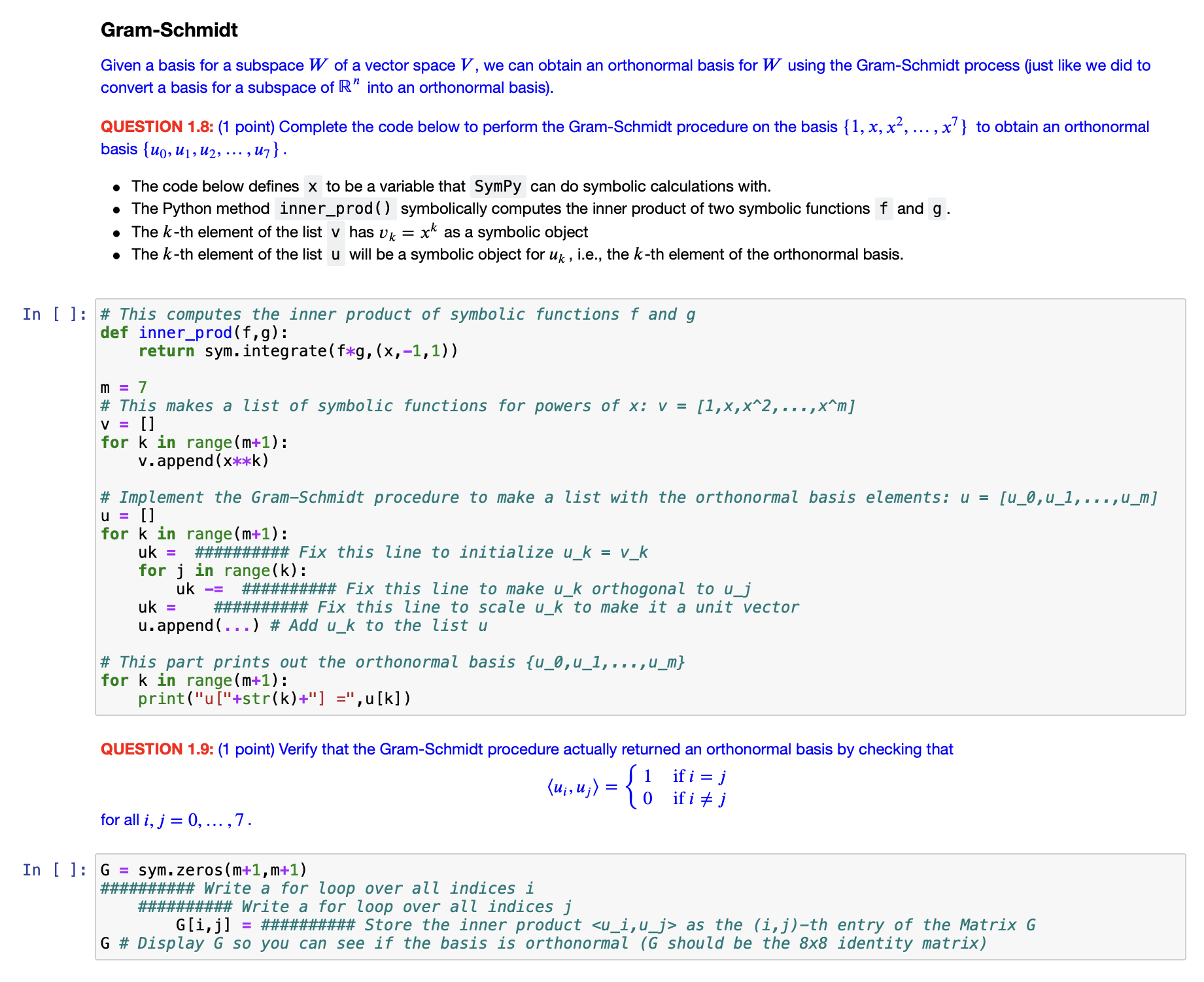 Solved Gram-SchmidtGiven a basis for a subspace W ﻿of a | Chegg.com