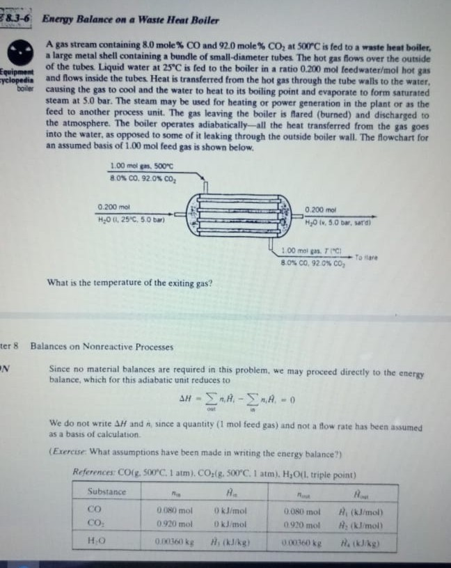 Solved Energy Balance on a Waste Heat Boiler quipmer clopedi | Chegg.com