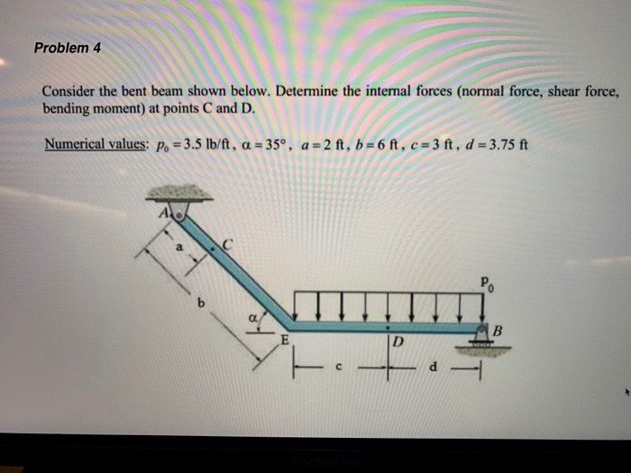 Solved Problem 4 Consider the bent beam shown below. | Chegg.com