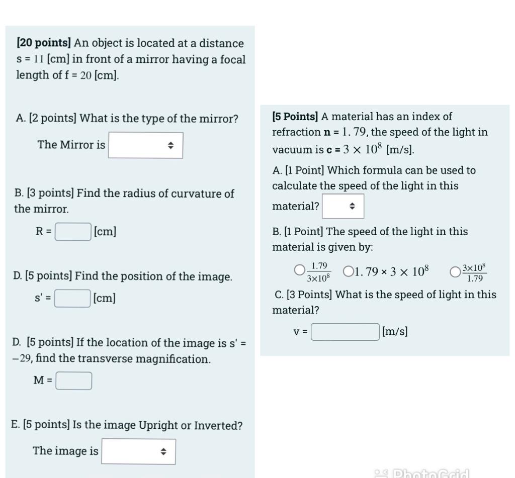 Solved [20 points] An object is located at a distance s = 11 | Chegg.com