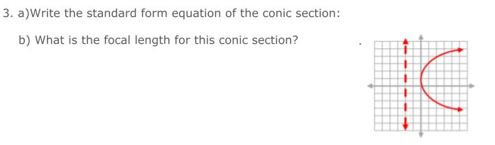 Solved 3. a)Write the standard form equation of the conic | Chegg.com