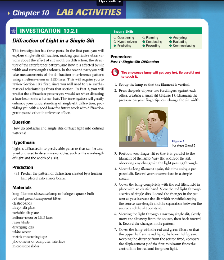 Diffraction of Light in a Single Slit This | Chegg.com