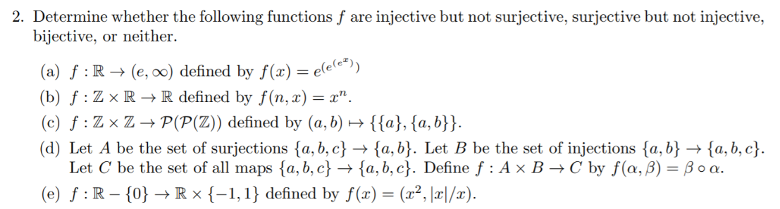 Solved 2 Determine Whether The Following Functions F Are