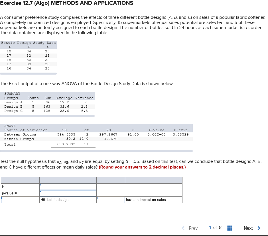 Solved Exercise 12.7 (Algo) METHODS AND APPLICATIONS A | Chegg.com