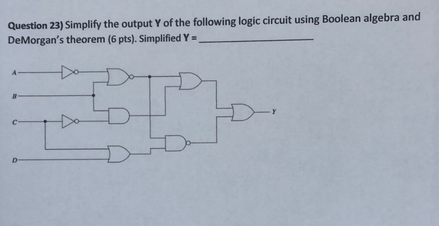 Solved Question 23) Simplify the output Y of the following | Chegg.com