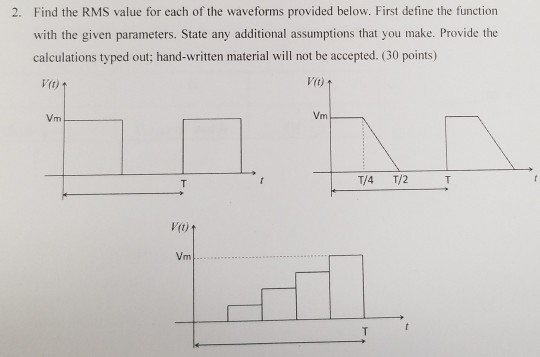 Solved Find the RMS value for each of the waveforms provided | Chegg.com