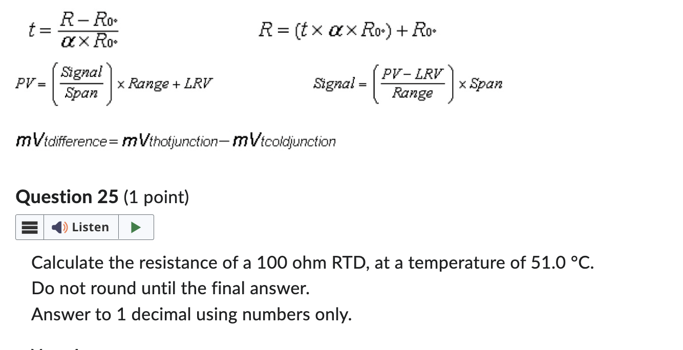 Solved t=α×R0∗R−R0∗R=(t×α×R0∘)+R0∗PV=( Span Signal | Chegg.com