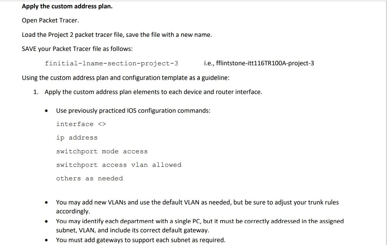 1. Create a new custom subnet plan from a single | Chegg.com