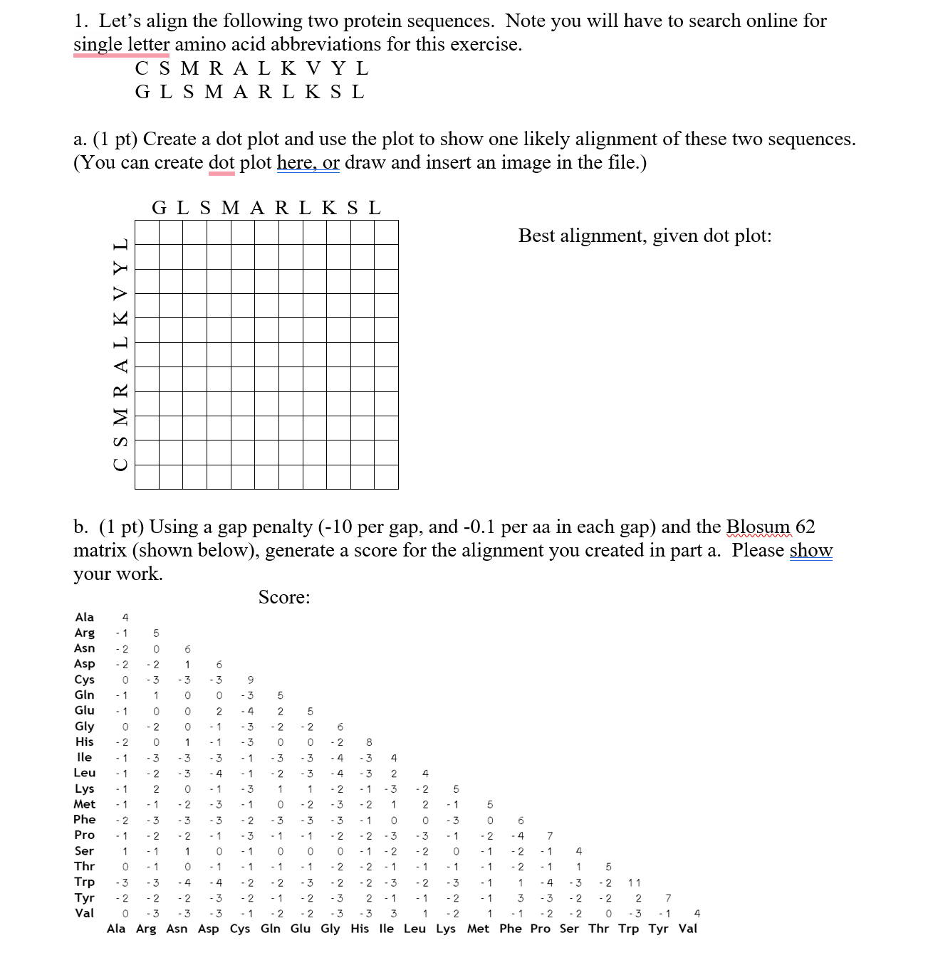 solved-1-let-s-align-the-following-two-protein-sequences-chegg