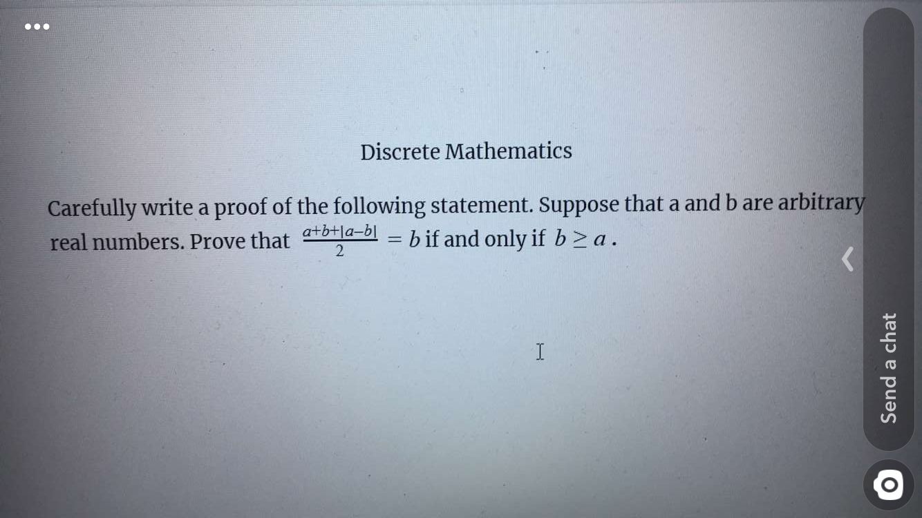 Solved Discrete Mathematics Carefully write a proof of the | Chegg.com