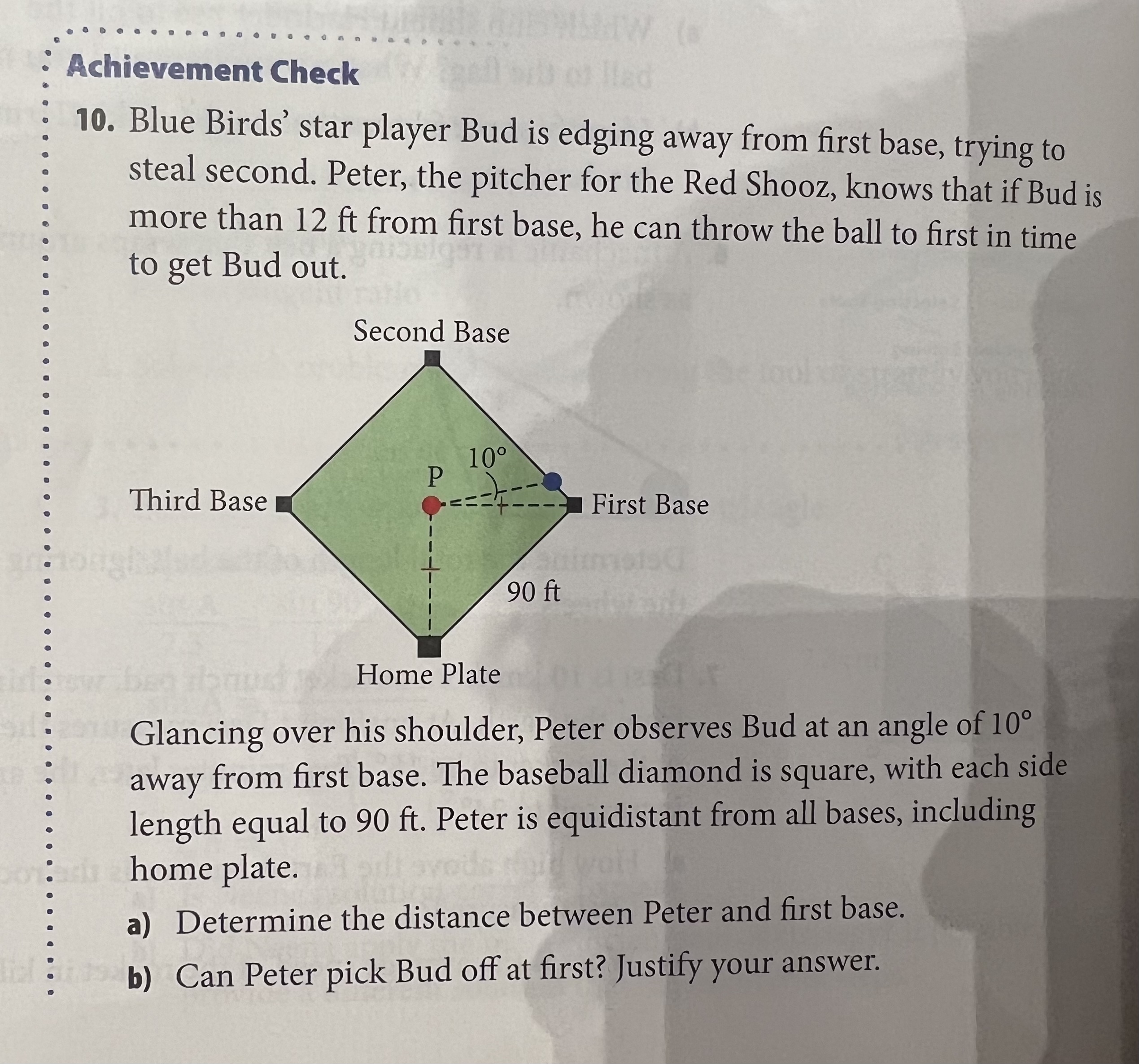Solved Achievement Check 10. Blue Birds' star player Bud is | Chegg.com