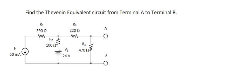 Solved Find the Thevenin Equivalent circuit from Terminal A | Chegg.com