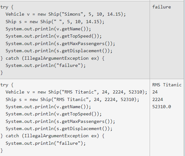 In Java Define a class named Ship which implements | Chegg.com