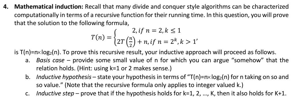 Solved Mathematical induction: Recall that many divide and | Chegg.com