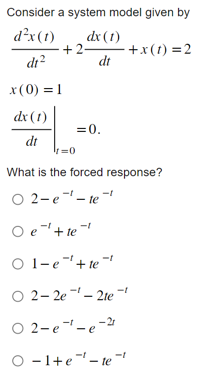 Solved Consider a system model given by | Chegg.com