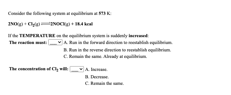 Solved Consider the following system at equilibrium at 573 | Chegg.com