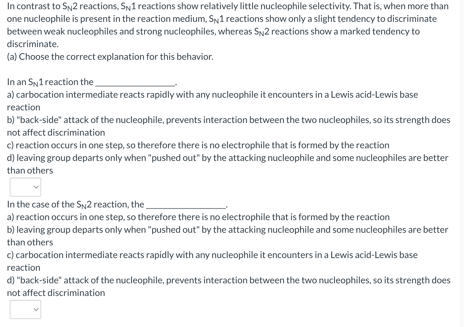 Solved In contrast to \( \mathrm{S}_{\mathrm{N}} 2 \) | Chegg.com