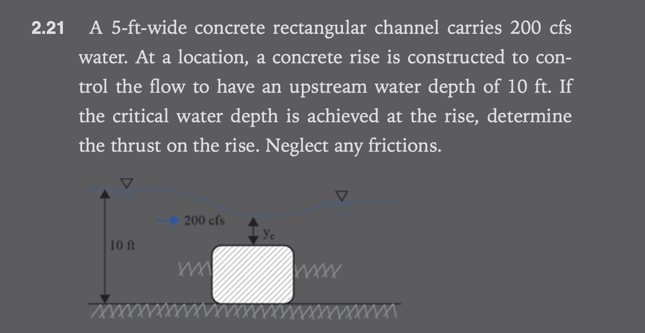 Solved 2.21 A 5-ft-wide concrete rectangular channel carries | Chegg.com
