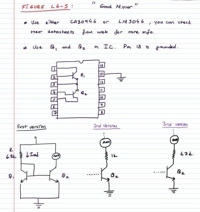 Solved 5. "Good” Current Mirror: Borrow a CA3046 or LM3046 | Chegg.com