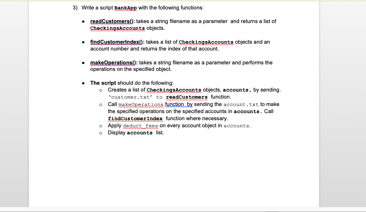 Solved 1. Create a class, BankAccount, with the following | Chegg.com