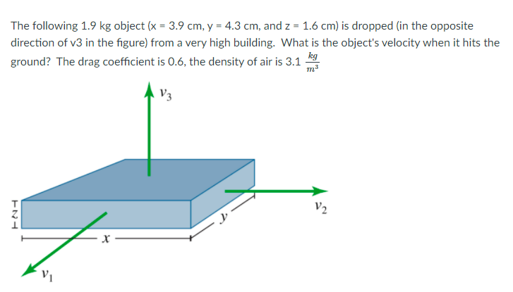 Solved The following 1.9 kg object (x = 3.9 cm, y = 4.3 cm, | Chegg.com