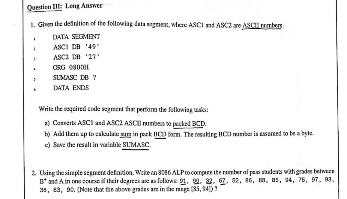 Solved 1. Given the definition of the following data | Chegg.com