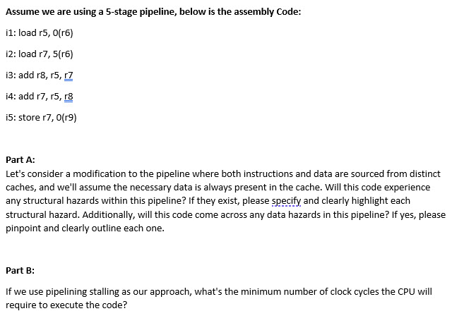 Solved Assume we are using a 5-stage pipeline, below is the | Chegg.com