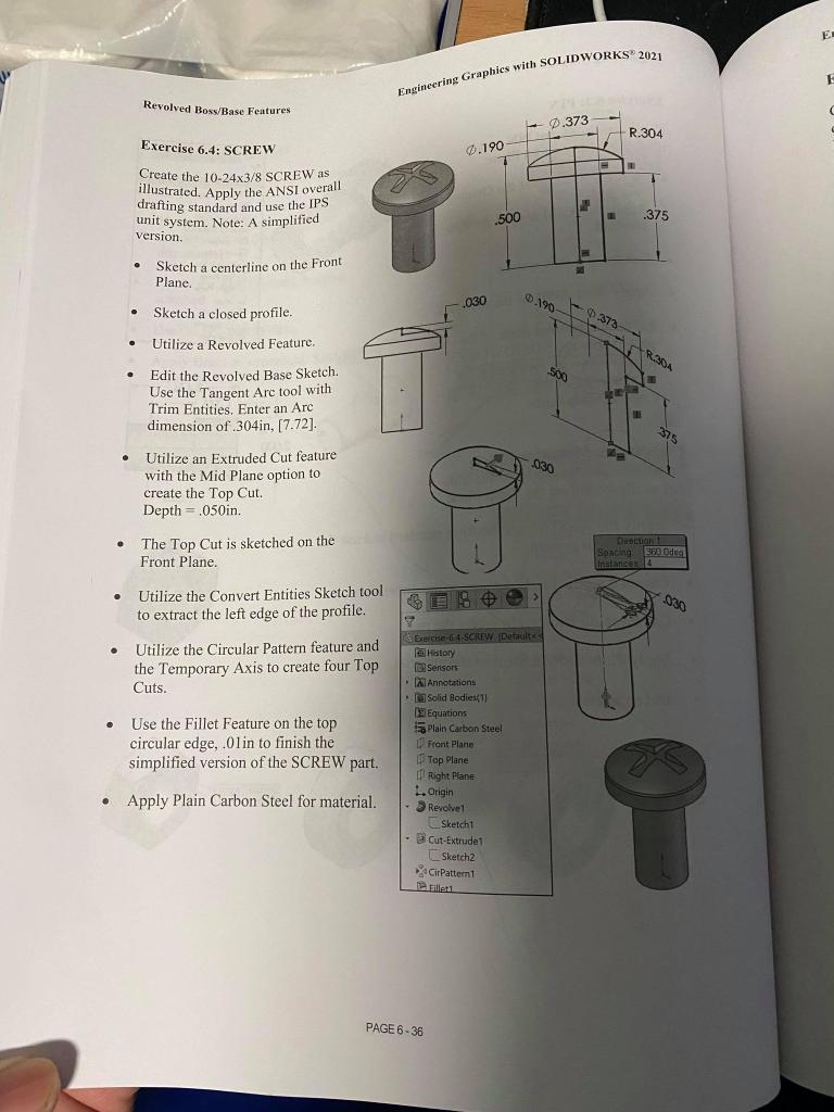 Solved ER E Engineering Graphics with SOLIDWORKS 2021 | Chegg.com